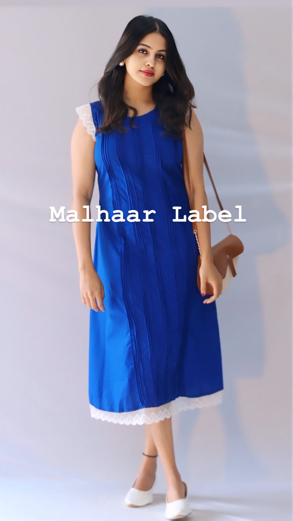 Daro Electric Blue pintuck Dress – Malhaar Label